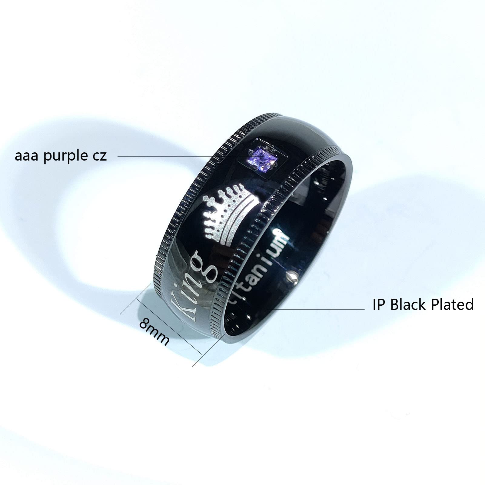 Couple Rings Crown Ring Matching Ring Heart Cz Womens Wedding Ring Sets for Him and Her Crown Ring(Please Buy 2 Rings for 1 Pair)