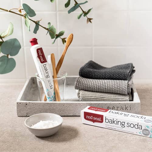 Red Seal Baking Soda Toothpaste β Neutralizes Plaque Acids, Nourishes, Protects Teeth & Gum Health Naturally & Cleans for Visibly Brighter Smile 3.5oz