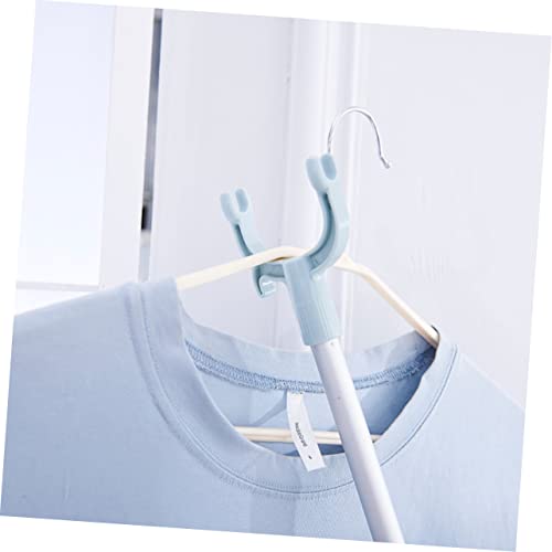 GARVALON 2pcs Clothesline Clothes Drying Clothes Reaching Rods Coat Hooks Heavy Duty Metal Hangers Clothing Racks for Home Reach Pole Telescoping Reach Sticks Adjustable Clothesline Rod Pp