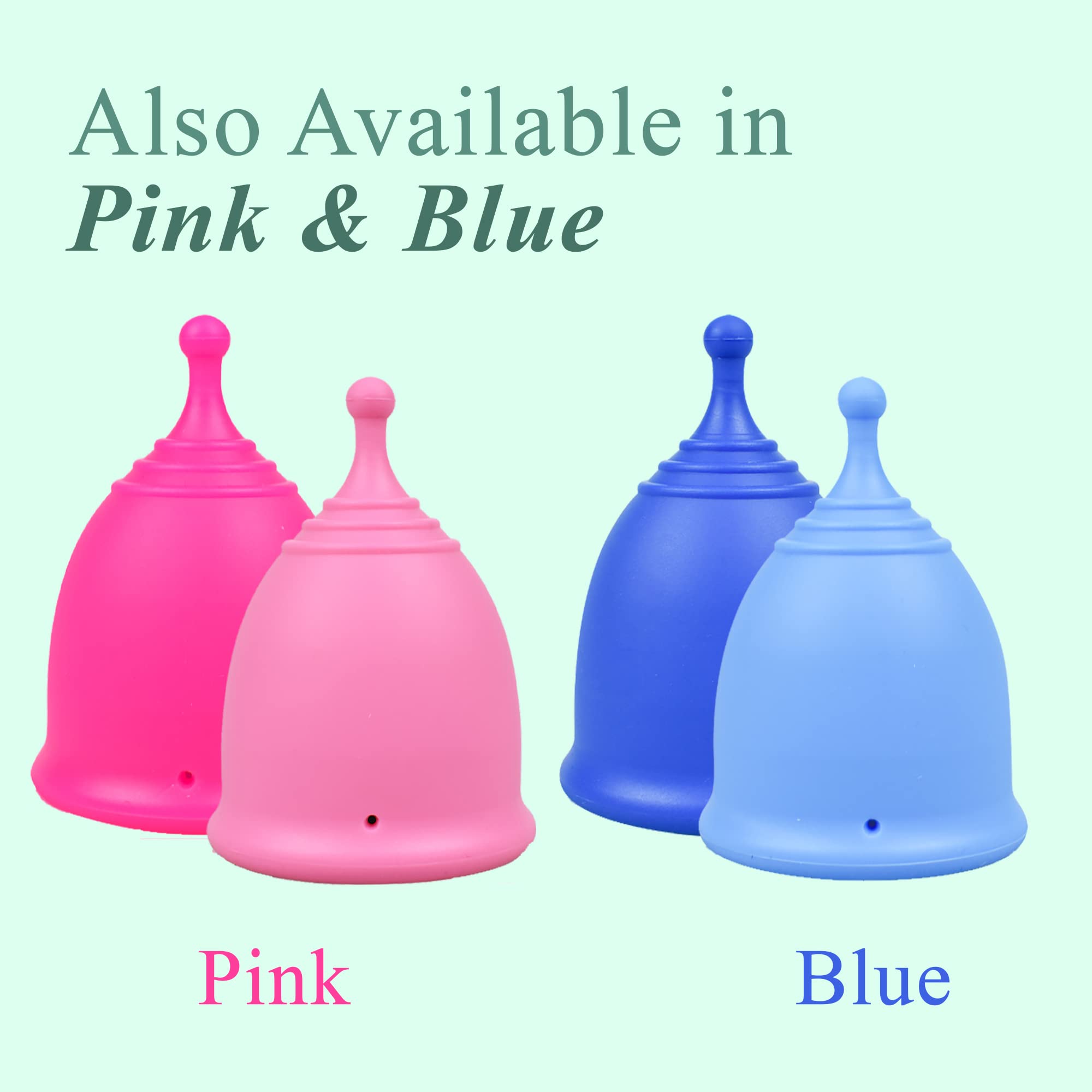 SHORDY Reusable Menstrual Cup (Small & Large) Set of 2 with Box, Medical Grade Silicone, Copa Menstruelle, Period Cup, Heavy & Light Flow, Feminine Hygiene, Tampons, Pads & Disc Alternative for Women