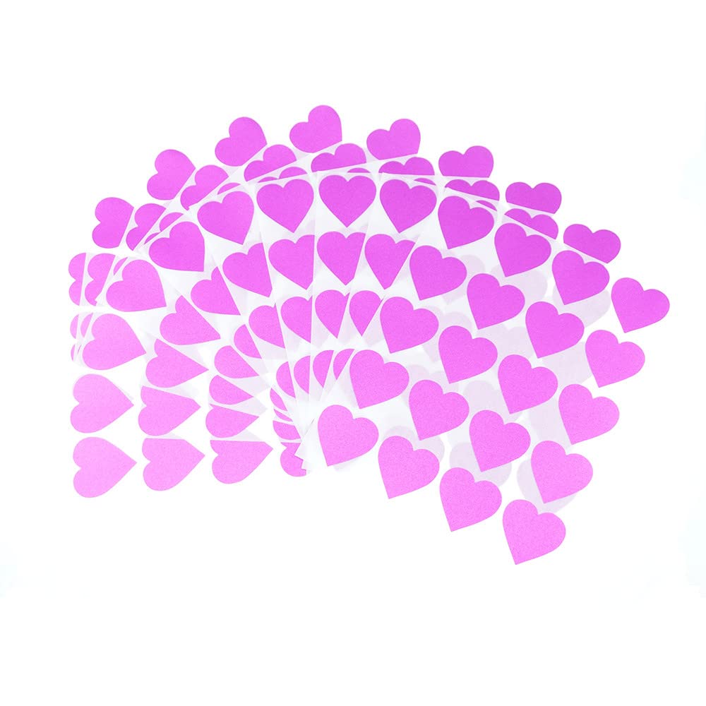 FAZHBARY 10 Sheets Hot Pink Heart Stickers DIY Heart Shaped Stickers Envelope Seal Gift for Valentine's Day Labels