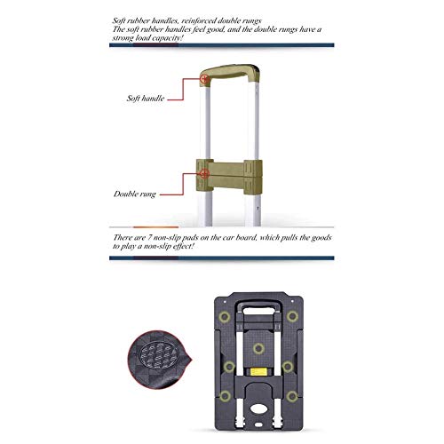 FBITE Folding Hand Truck 5-Wheel Folding Trolley, Maximum Load-Bearing 60 kg Folding Hand Dolly for Shopping, Business Travel, Cargo Handling, Home Office.