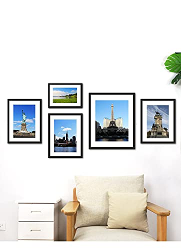 PEALSN 12x16 Picture Frame, Display Pictures 8.5x11 with Mat or 12 x 16 Without Mat for Wall Mounting Display, Photo Frames, Black