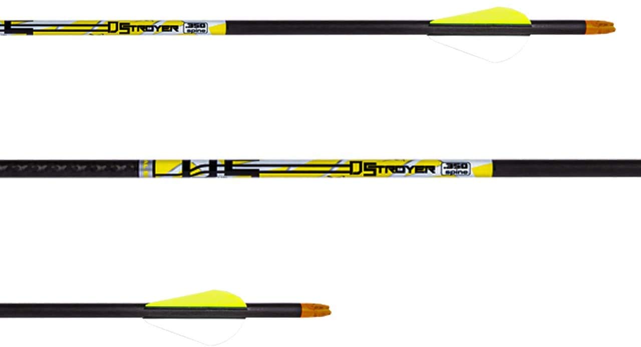 Carbon Express D-Stroyer Hunting Arrow Shafts, 12-Pack, High Modulus Carbon Weave, Dual Spine Weight Forward Technology, Laser Checked, Length 31.5β - 350, 400, or 500 Spine