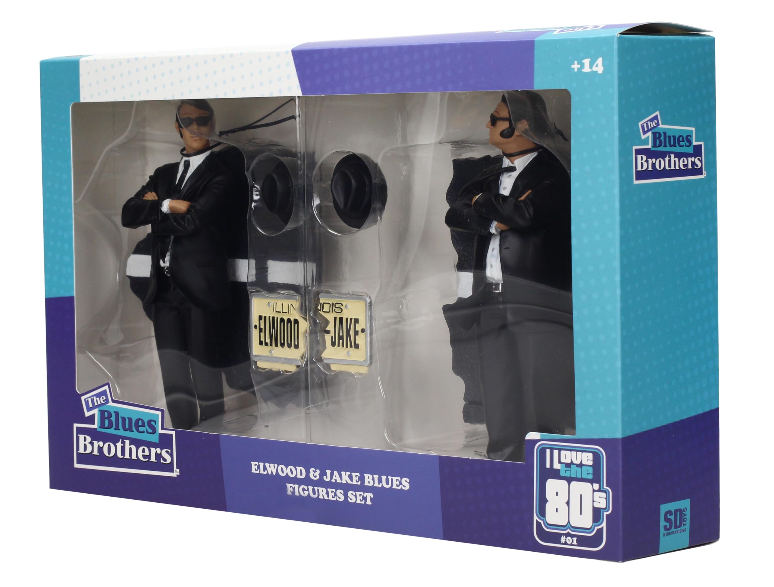 SD Toys Movie Icons The Blues Brothers Jake & Elwood Figure Set, 7"