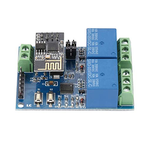 Dual Channel WiFi Relay, ESP8266 Dual Channel WiFi Relay Board On Board ESP 01 Smart Home Phone APP Remote Switch Module 59 * 40mm, Keypads & Remotes
