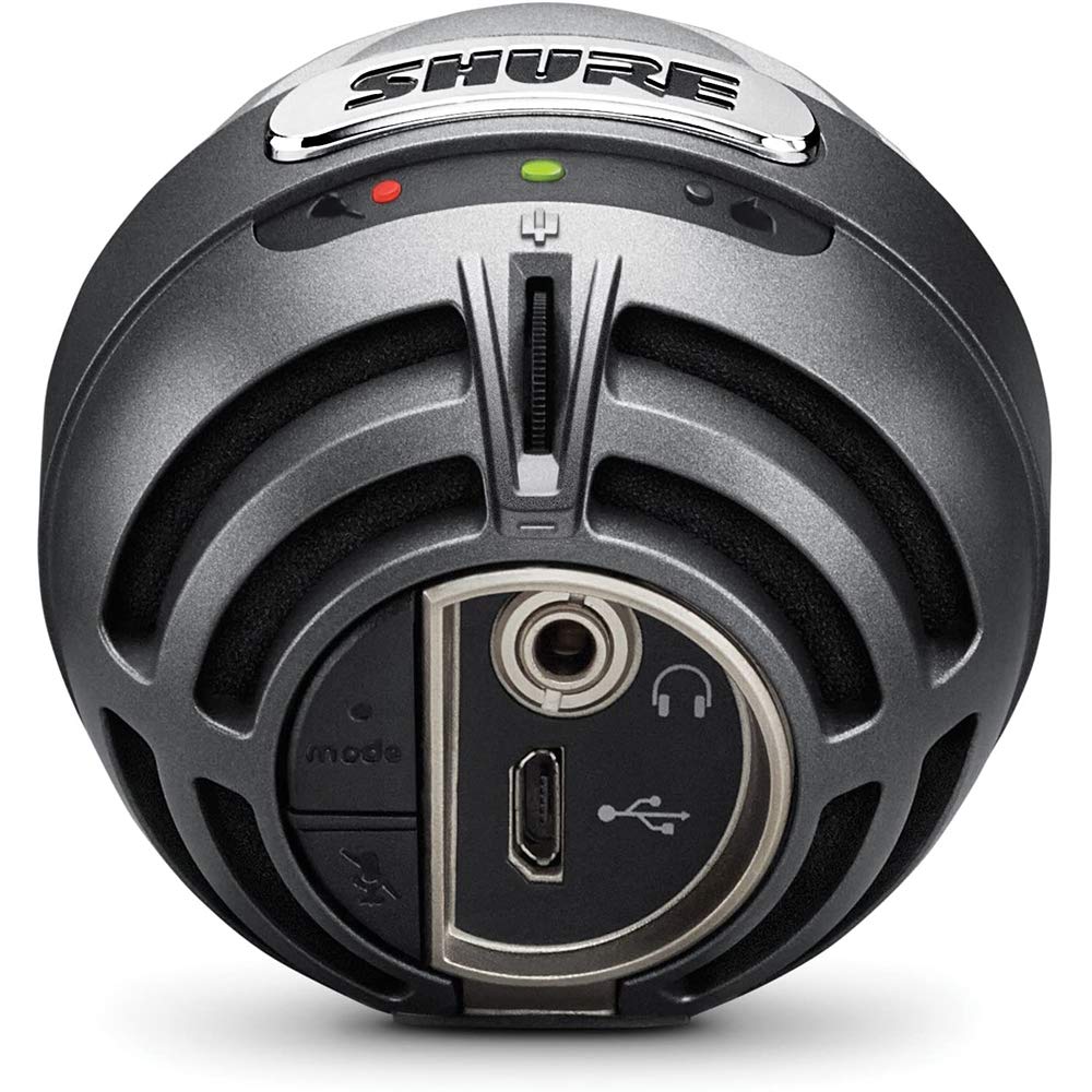 Shure MOTIV MV5 - Digital Condenser Microphone (Gray) Bundle with Studio Monitor Headphones