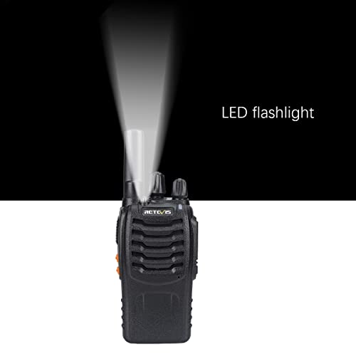 Retevis H-777 Radios Walkie Talkies Rechargeable, 2 Way Radio Long Range, Short Antenna, License-Free, LED Flashlight, Emergency Alarm(4 Pack)