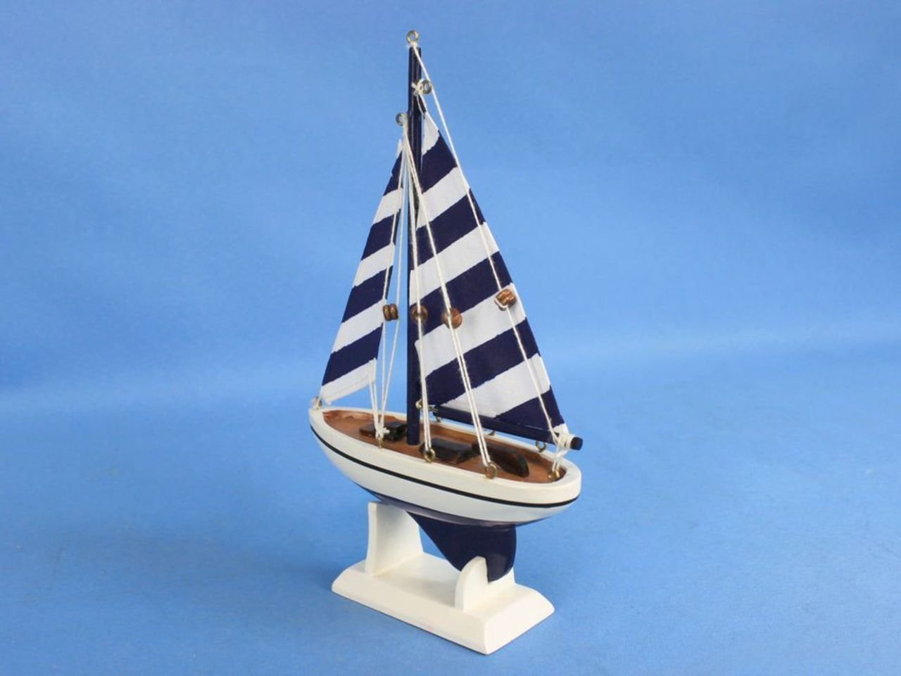 Hampton Nautical Blue Striped Pacific Sailer, 9"