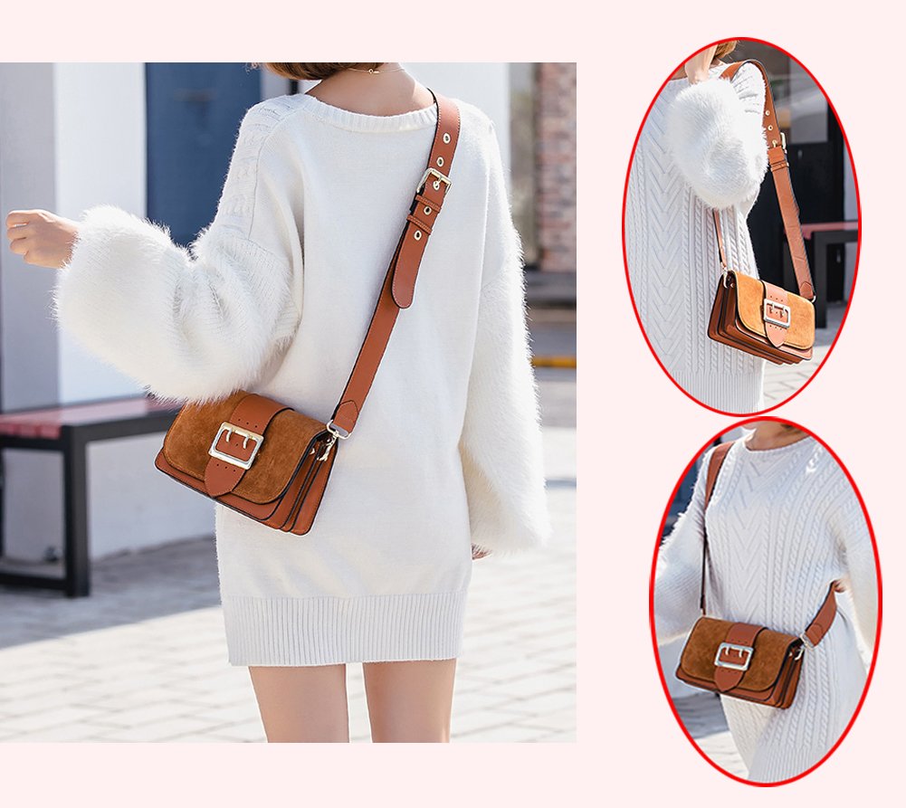 Myosotis510 Retro Women's Cross Body Clutch Genuine Leather Messenger Flap Bag
