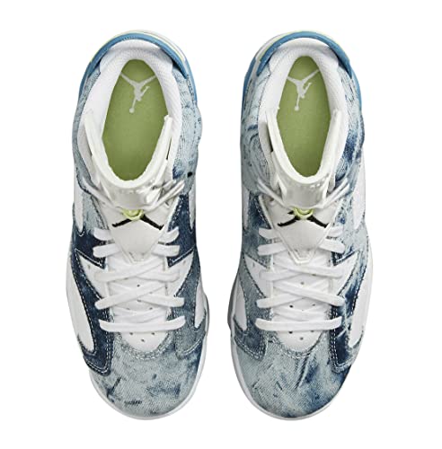 Jordan Boy's Air Jordan 6 Retro (Big Kid) White/Dutch Blue/Citron Tint/Black 6.5 Big Kid M