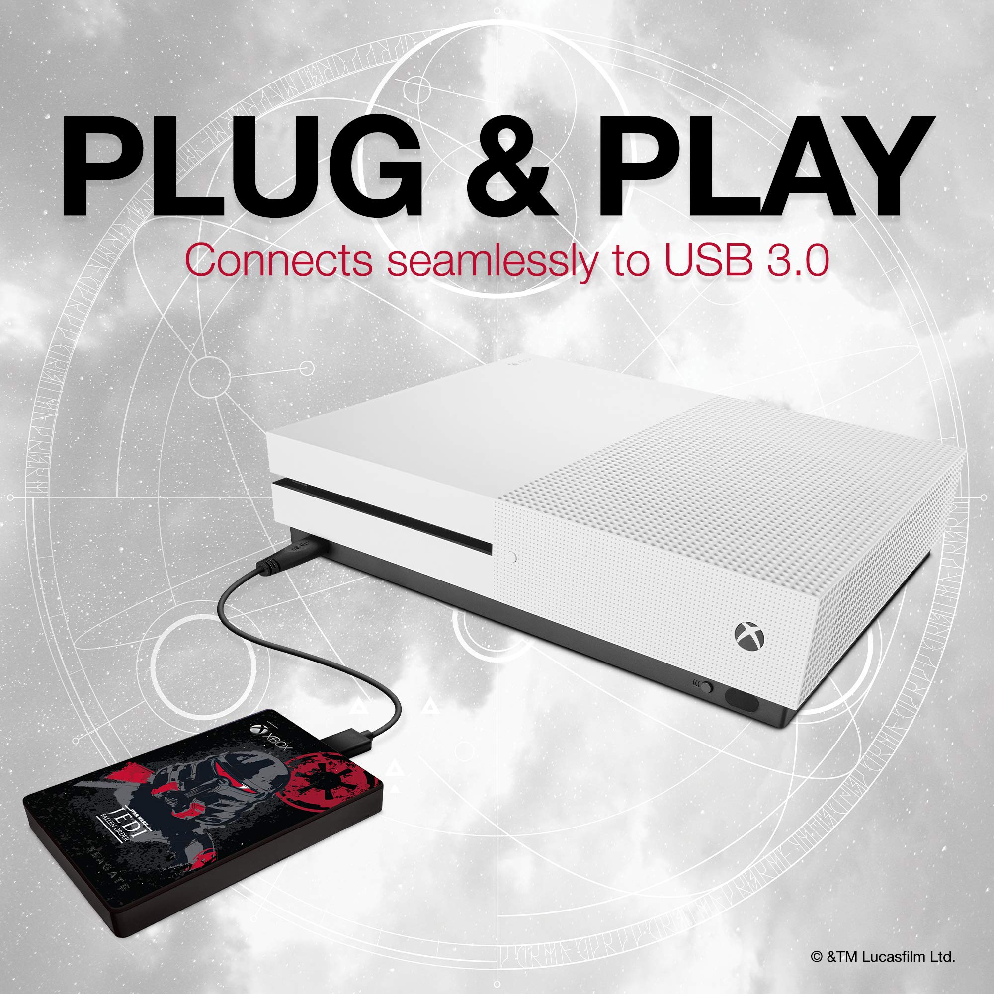 Seagate External Portable HDD, 2TB, Star Wars Edition, Jedi Fallen Order, Officially Licensed for Xbox, and Two-Year Rescue Services (STEA2000426)
