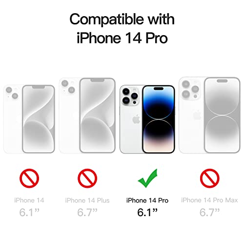 JETech Full Coverage Screen Protector for iPhone 14 Pro 6.1-Inch (NOT FOR iPhone 14 Pro Max 6.7-Inch), 9H Tempered Glass Film Case-Friendly, HD Clear, 3-Pack