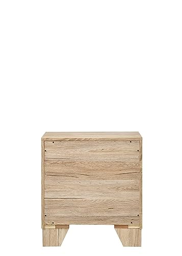 Gualiy Solid Wood Nightstand with 2 Drawers, Natural Bedside End Table, Easy Assembly