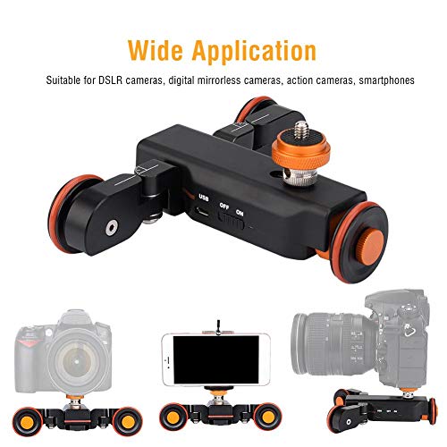 Camera Slider Dolly, Portable Versatile Motorized Camera Car Dolly for DSLR Camera Action Camera Cellphone, Professional Video Stabilizers Camera Cine Dollies