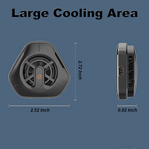 Phone Cooler Yvweos Portable Phone Cooler Magnetic Phone Cooling Fan Radiator 2A Compatible with All Mobile and iPad for Gaming, Live Streaming, Outdoor Vlog - Black