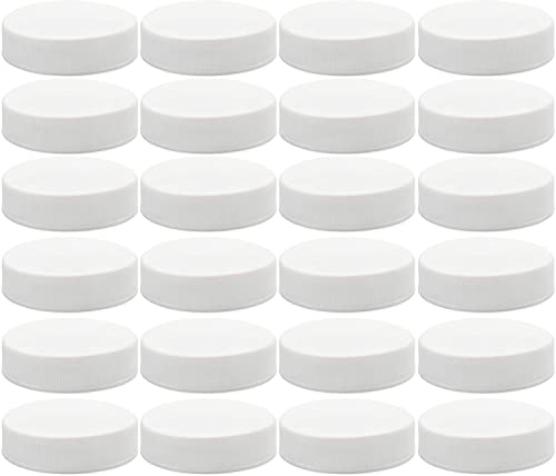 Cornucopia White Plastic Standard Mason Jar Lids (24-Pack); Regular Mouth Lined Storage Caps