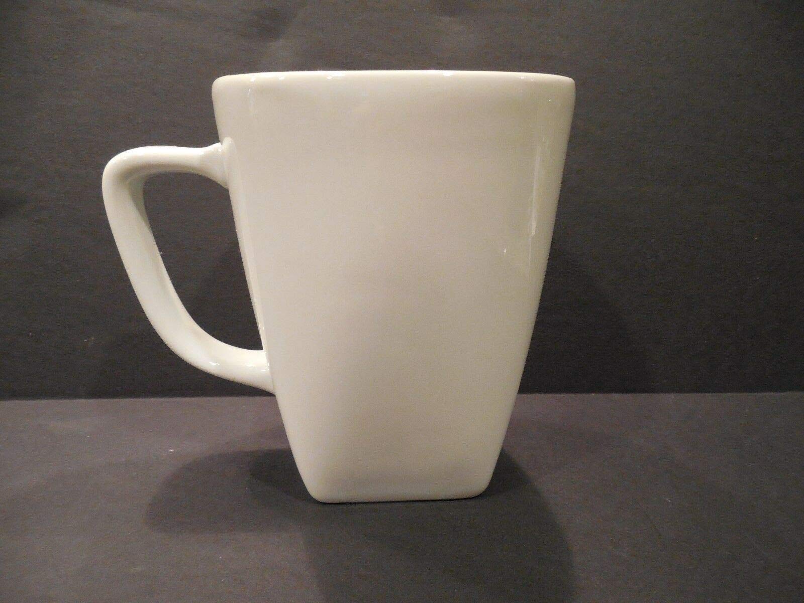 Crate & Barrel White Porcelain Square Base Coffee Tea Mug