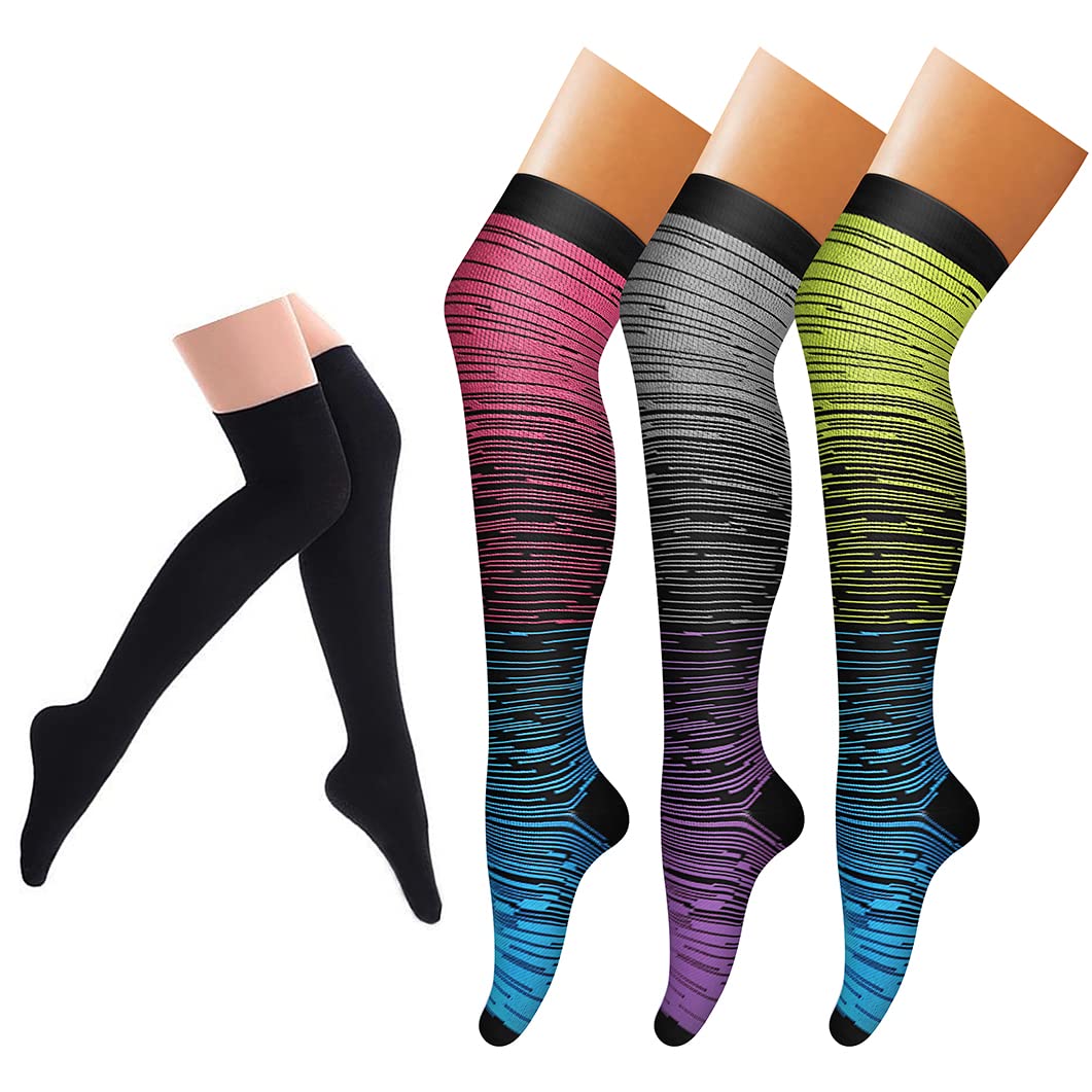 Compression Socks Wide Calf Compression socks for Women and Men Circulation Knee High Sock - Best for Medical Running Nurses
