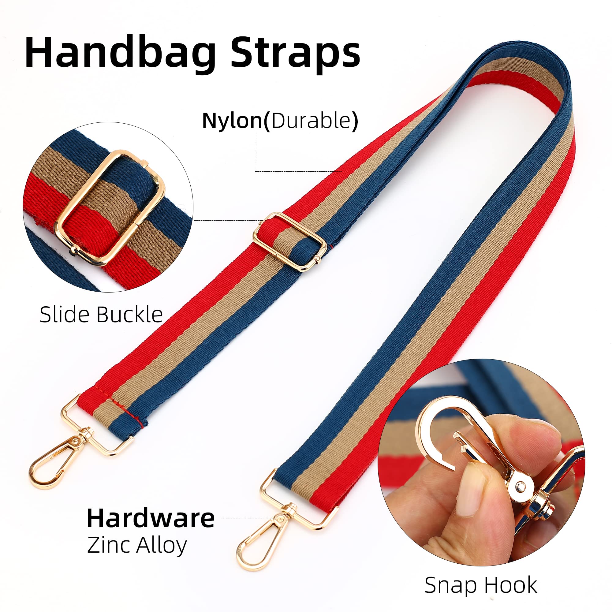 Crossbody Strap Replacement for Handbags Adjustable Removable Guitar Canvas Shoulder Strap for Purse 1.5β Wide (Black) VVILL
