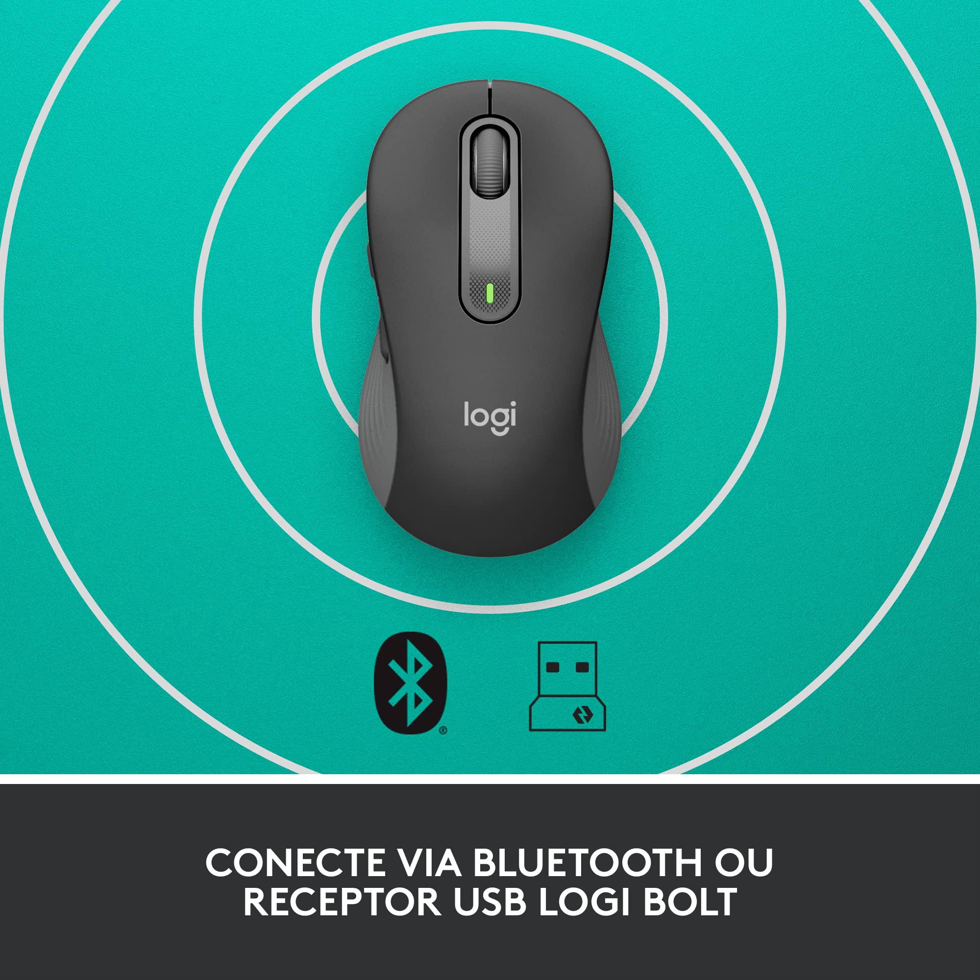Logitech Signature M650 L Full Size Wireless Mouse - for Large Sized Hands, 2-Year Battery, Silent Clicks, Customizable Side Buttons, Bluetooth, Multi-Device Compatibility (Graphite)
