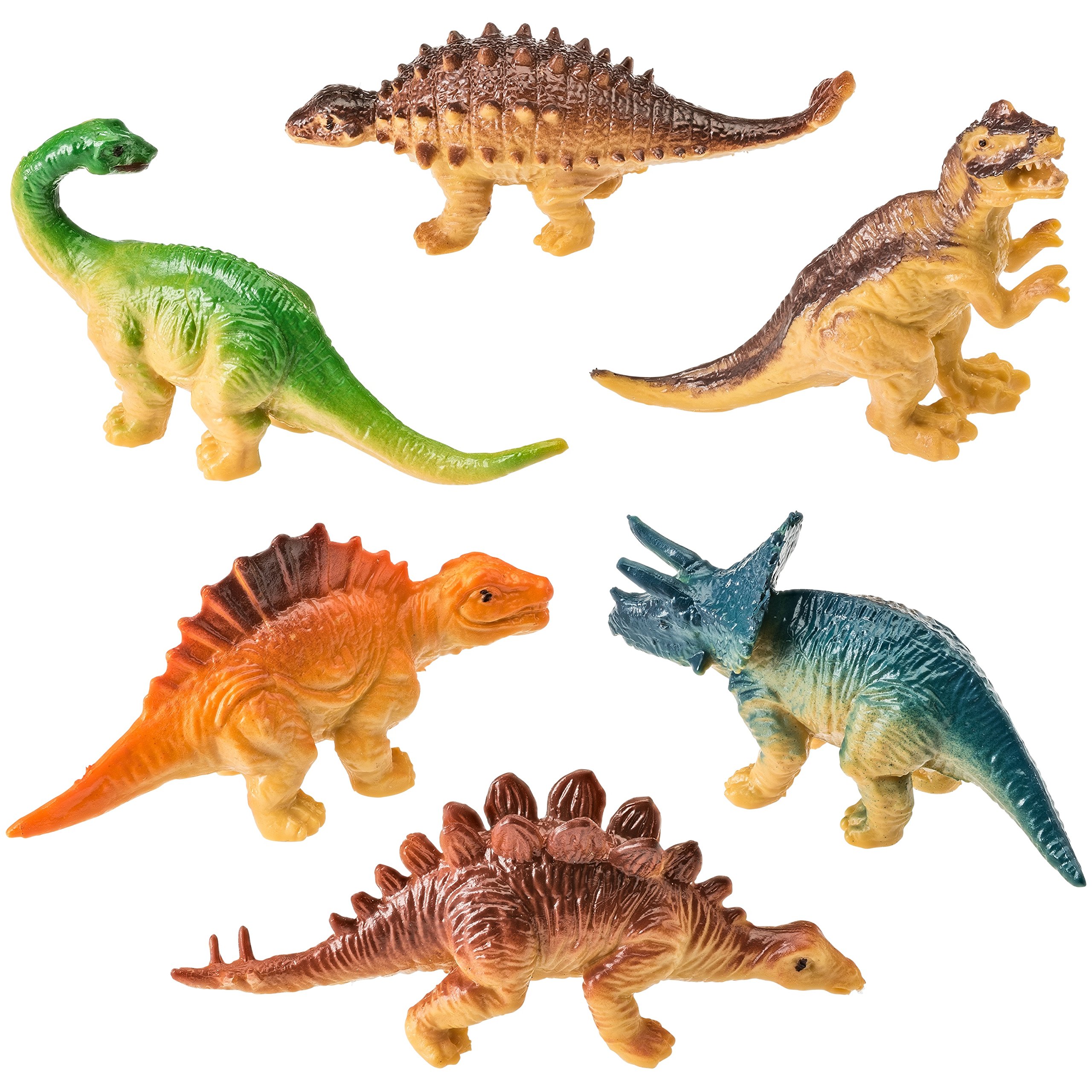 PREXTEX 16" Dinosaur Truck Carrier Playset with 6 Mini Plastic Dinosaurs, Dinosaur Toy Trucks for Toddler Boys 3 to 5 Years Old