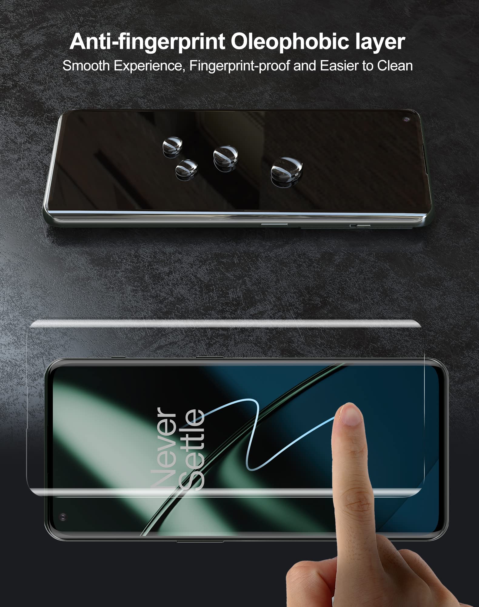 Feitenn 2 Pack Ultra-HD Screen Protector for Oneplus 11 [Bubble Free] [Fingerprint Support] [Easy Install] Full Tempered Glass Shield with Liquid Dispersion Tech Oneplus 11 Screen Guard