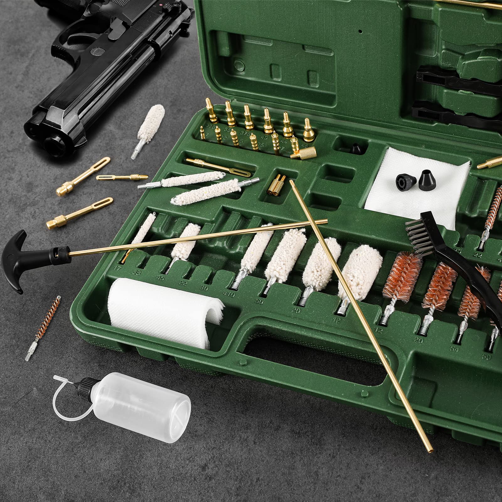 Bore Baby Cleaning Kit Universal Supplies for All Caliber with Portable Carrying Case