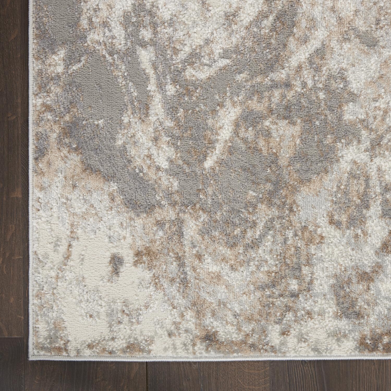 Nourison Elation Abstract Ivory Grey 9' x 12' Area -rug, Easy -cleaning, Non Shedding, Bed Room, Living Room, Dining Room, Kitchen (9x12)