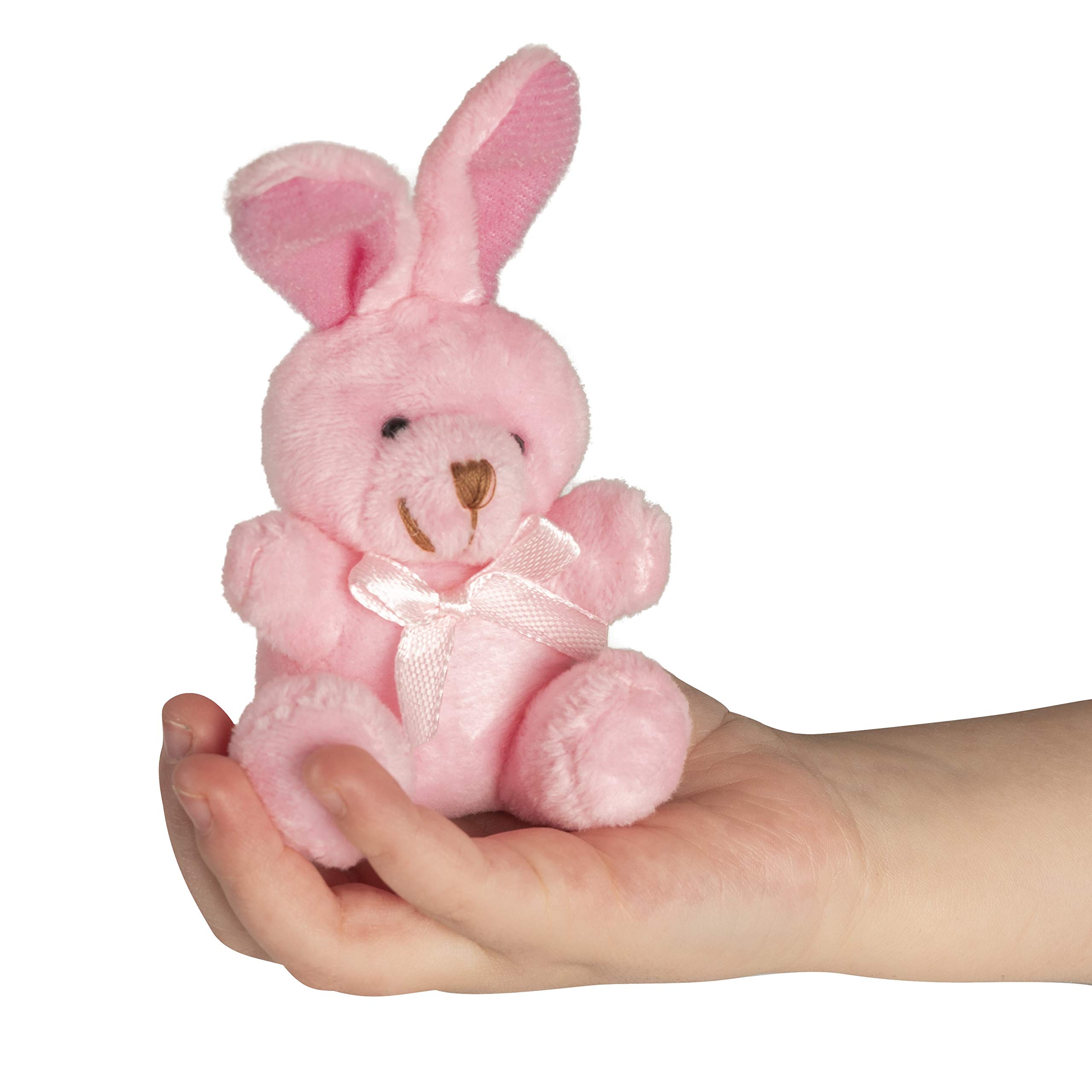 PREXTEX Plush Bunny Rabbit Stuffed Animal Filled 3'' Colorful Easter Eggs - 12 Soft Baby Stuffed Animals Plush Toys | Easter Basket Surprise Bunny Toys