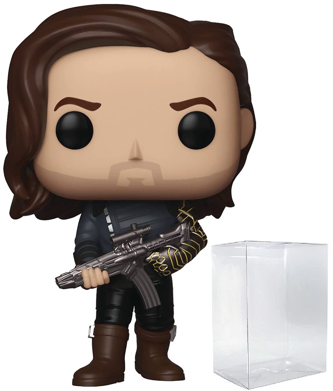 POP Marvel: Avengers Infinity War - Bucky Barnes (Winter Soldier) Funko Pop! Vinyl Figure (Bundled with Compatible Pop Box Protector Case), Multicolor, 3.75 inches