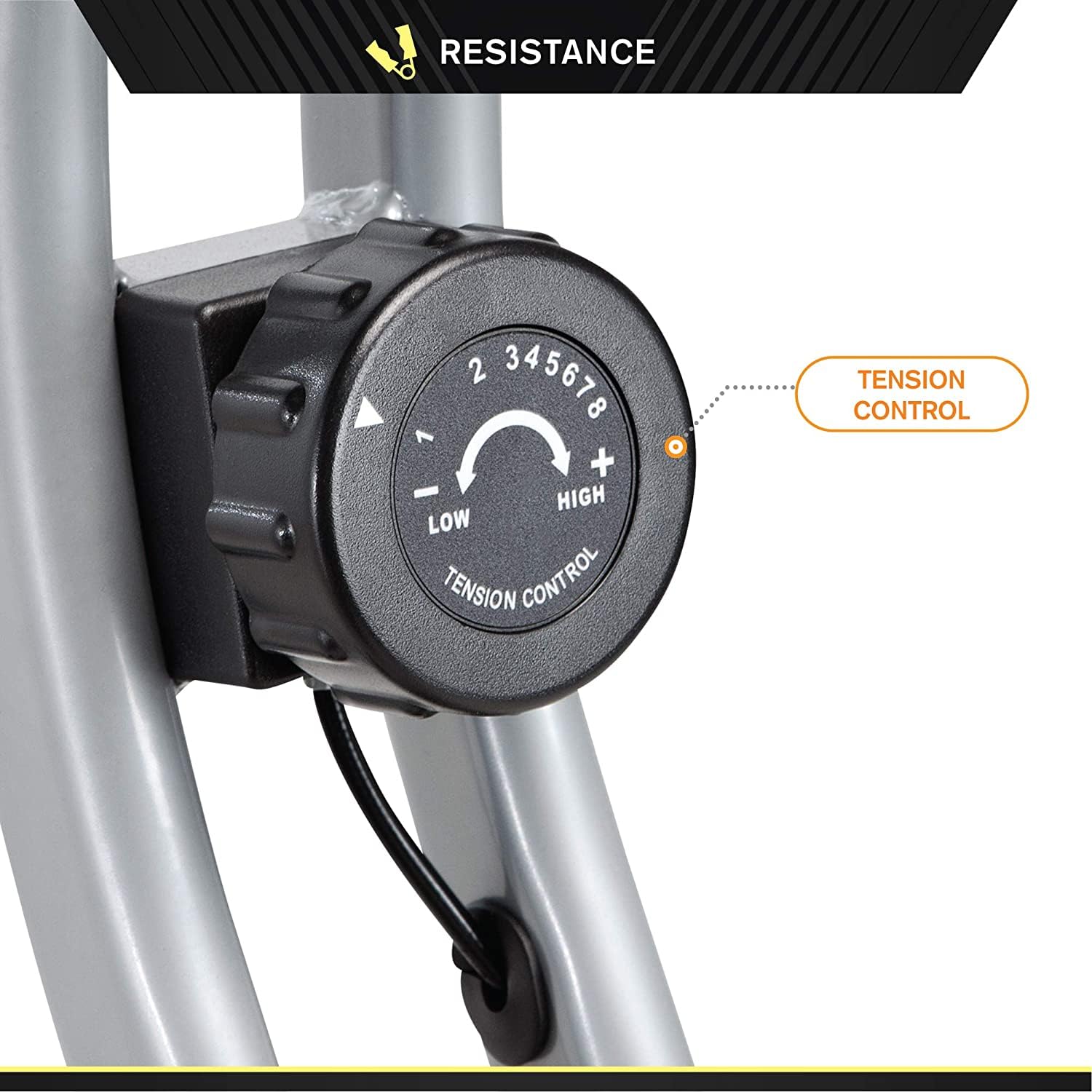 CIRCUIT FITNESS Circuit Fitness Folding Upright Exercise Bike with Adjustable Resistance 250 lb. Max. Capacity AMZ-150BK