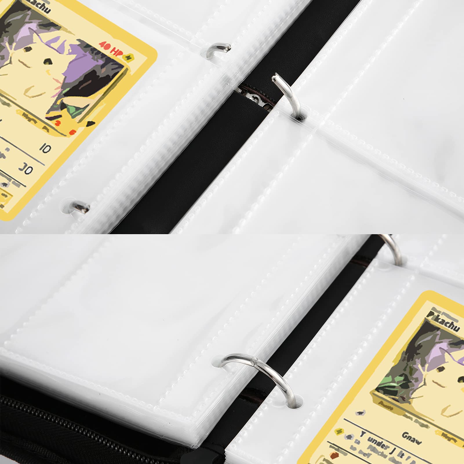 Card Binder for Pokemon Cards Binder 4-Pocket, 400 Pockets Trading Card Binder Album with Sleeves