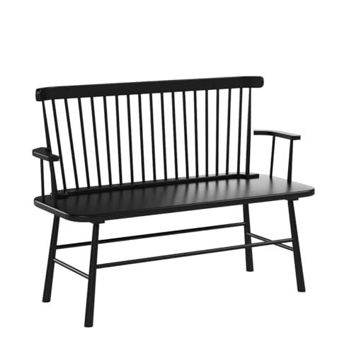 Jerimiah Black Wood Spindleback Bench by Crown Mark