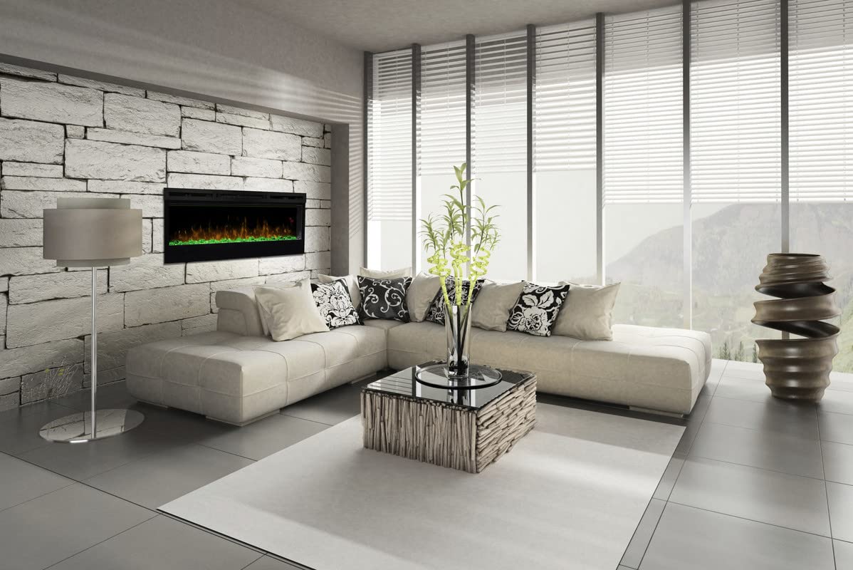 Dimplex Prism 50" Wall-Mounted Linear Electric Fireplace with Acrylic Ember Bed (Model: BLF5051), 4197 BTU, 120 Volt, 1230 Watt, Black