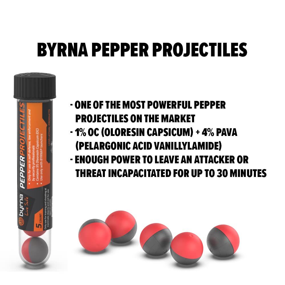 Byrna SDXL Self Defense Pepper Ultimate Bundle - Spray, Non Lethal, Less Lethal Launcher, 12g CO2 Powered Home Defense, Personal Defense | Proudly Assembled in The USA (Black)