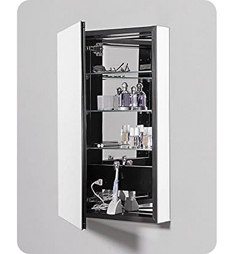 Robern PLM2040GLE Polished Edge, Classic Gray Interior, Electric ̶ Left Hinge PL Series 20" x 40" Flat Top Cabinet