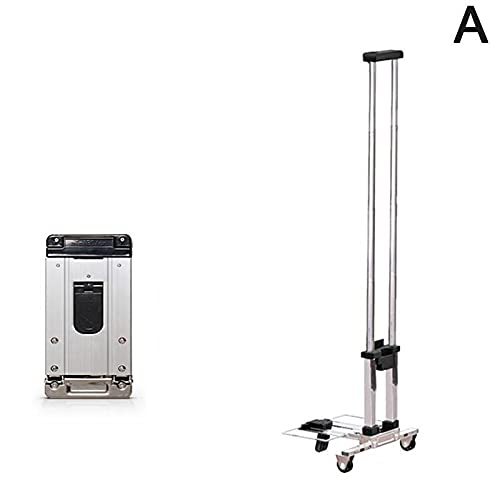 DOUBA Mini Folding Shopping Pull Cart Portable Trolley Bag Wheels Luggage Reusable Shopping Bag Vegetables Pull with Folding Cart ( Color : D )