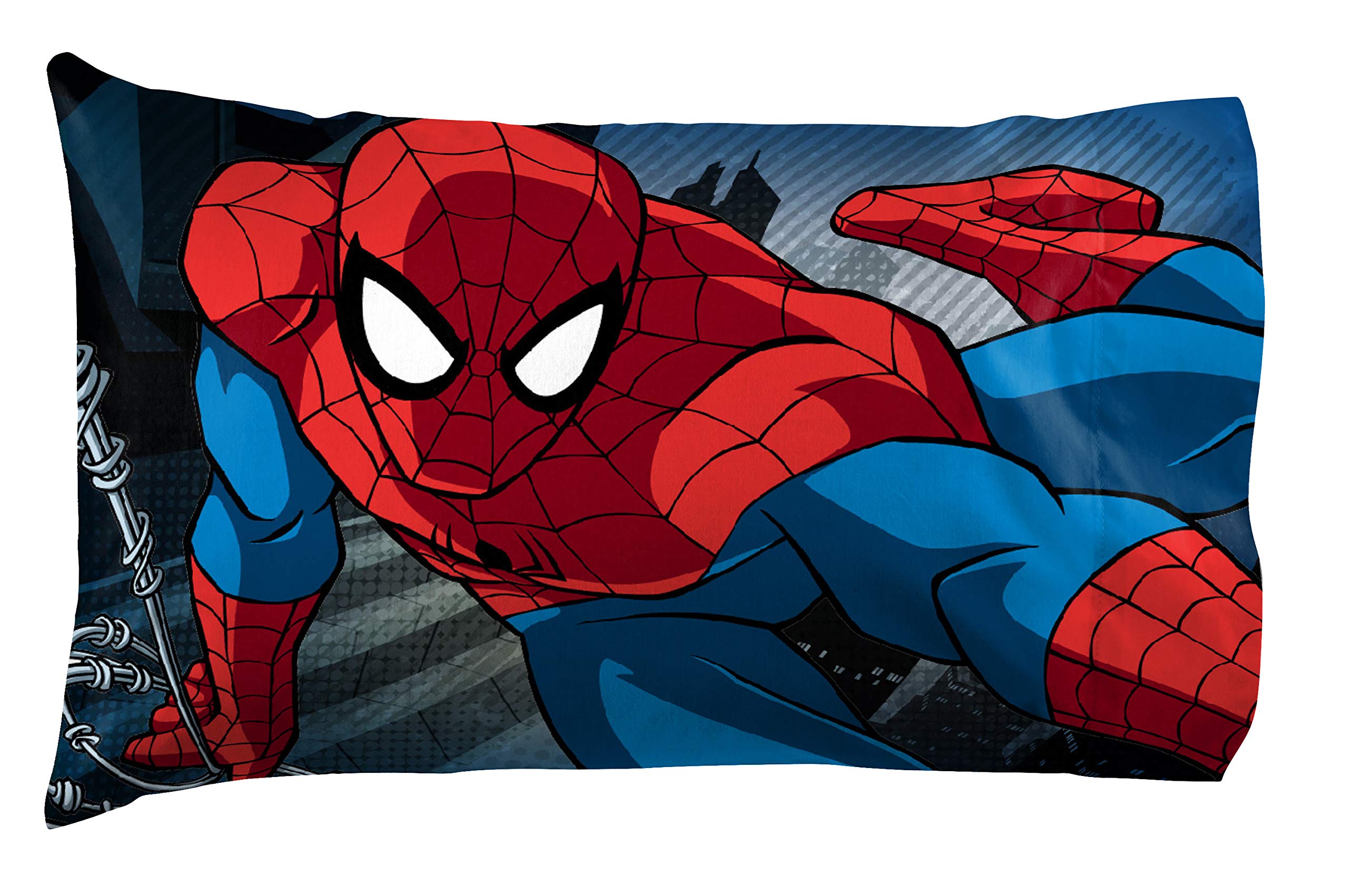 Jay Franco Marvel Spiderman Burst Full Sheet Set - 4 Piece Set Super Soft and Cozy Kid’s Bedding - Fade Resistant Microfiber Sheets (Official Marvel Product)
