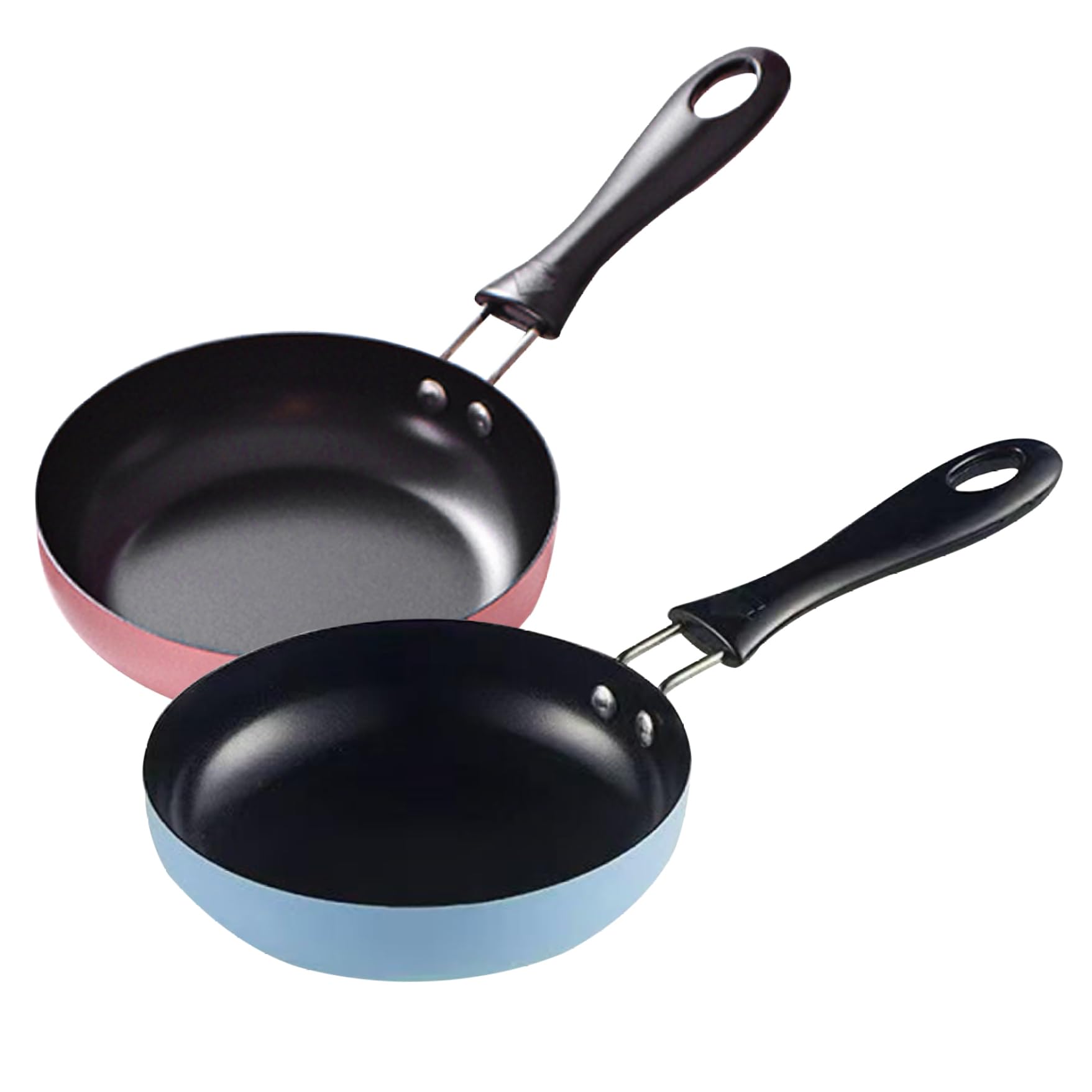 Hibycknl Small Frying Pan, 4.7 Inch Egg Frying Pan Heat Resistant Non Stick Pan with Handle Portable Round Omelet Pan for Stove Gas, Induction Hob Blue Kitchen Items