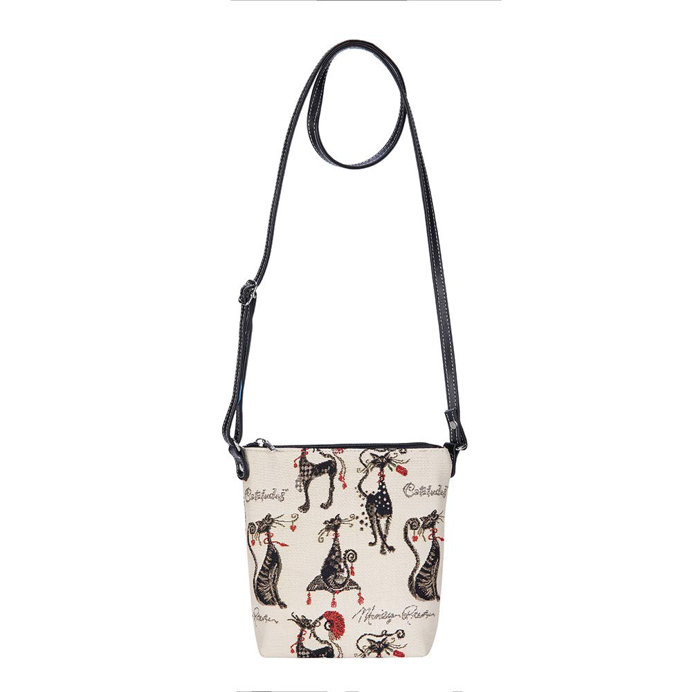 Signare Tapestry Small Crossbody Bag Sling Bag for Women with Marilyn Robertson Catitude Design (SLING-CUDE)