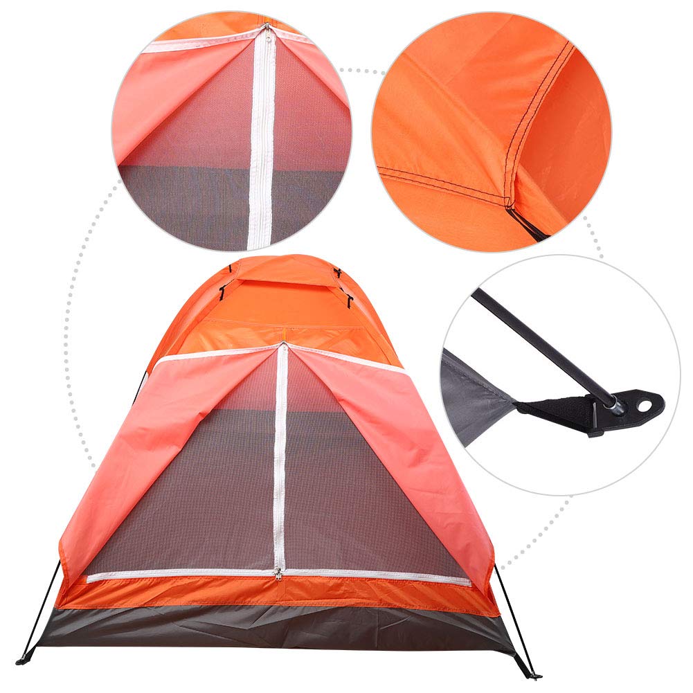 Camping Tent, Outdoor Large Space Stable Structure 2 Person Single Layer Tent, Waterproof Wear Resistant Portable Lightweight Instant Tent for Camping Climbing Fishing Beach