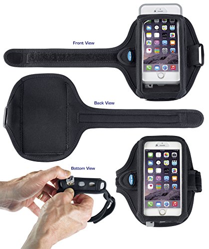 Tune Belt AB92 Cell Phone Running Armband Holder Case for iPhone 14 Pro Max, 14 Plus, 11/12/13 Pro Max, 11/XR/XS Max and Galaxy Note/Plus/Ultra (Extra Depth fits Large Case) - Black