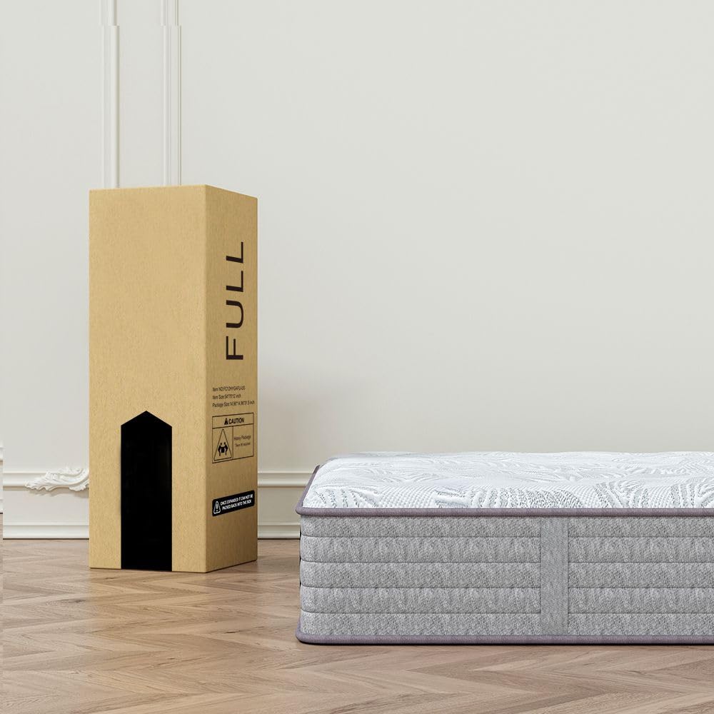 ZFHCBJ 12 Inch Full Size Mattress,Memory Foam Mattress,Hybrid Mattress in a Box,Full Mattress Medium Firm for Good Night Sleep,Pressure Relief,CertiPUR-US Certified (Full)