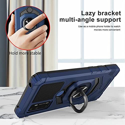 GW Case for AT&T Radiant Max 5G / Cricket Dream 5G / Innovate 5G w/Tempered Glass Screen Protector [Magnetic Car Mount Ring Kickstand Holder] Full-Body Shock Proof Cover [Military Grade] Case - Blue