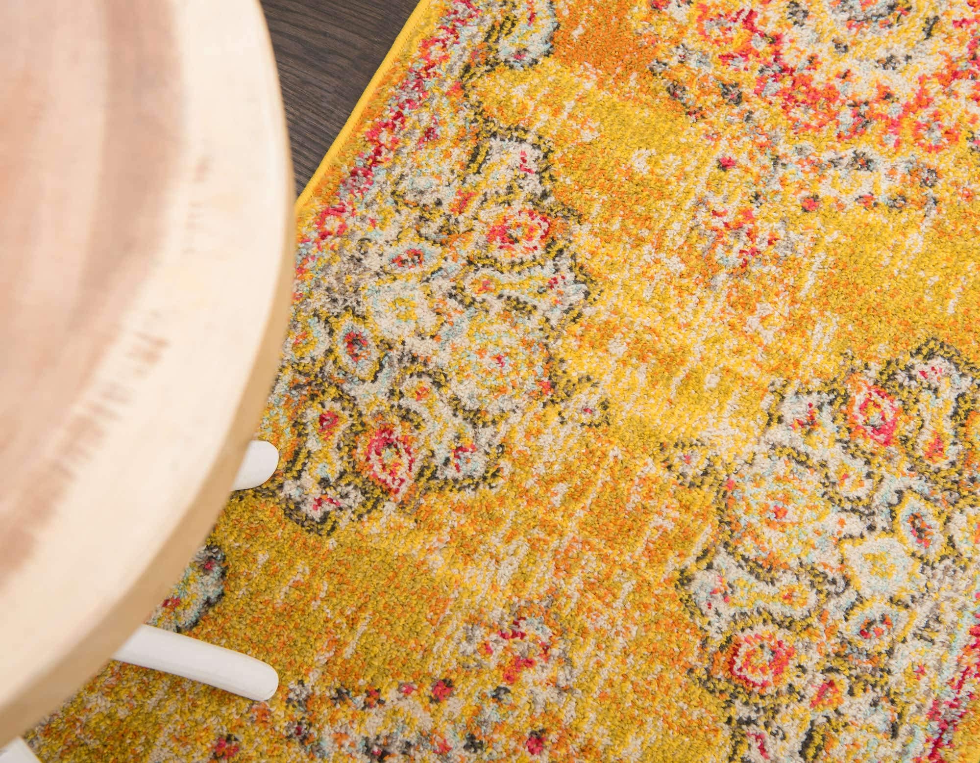 Unique Loom Penrose Collection Area Rug - Alexis (2' 2" x 6' 1" Runner, Gold/ Gray)