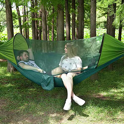 Camping Hammock with Mosquito Net - Portable Travel Hammock Bug Net - Camping Equipment - Hammock Tent for Outdoor Hiking Campin Backpacking Travel (Black)