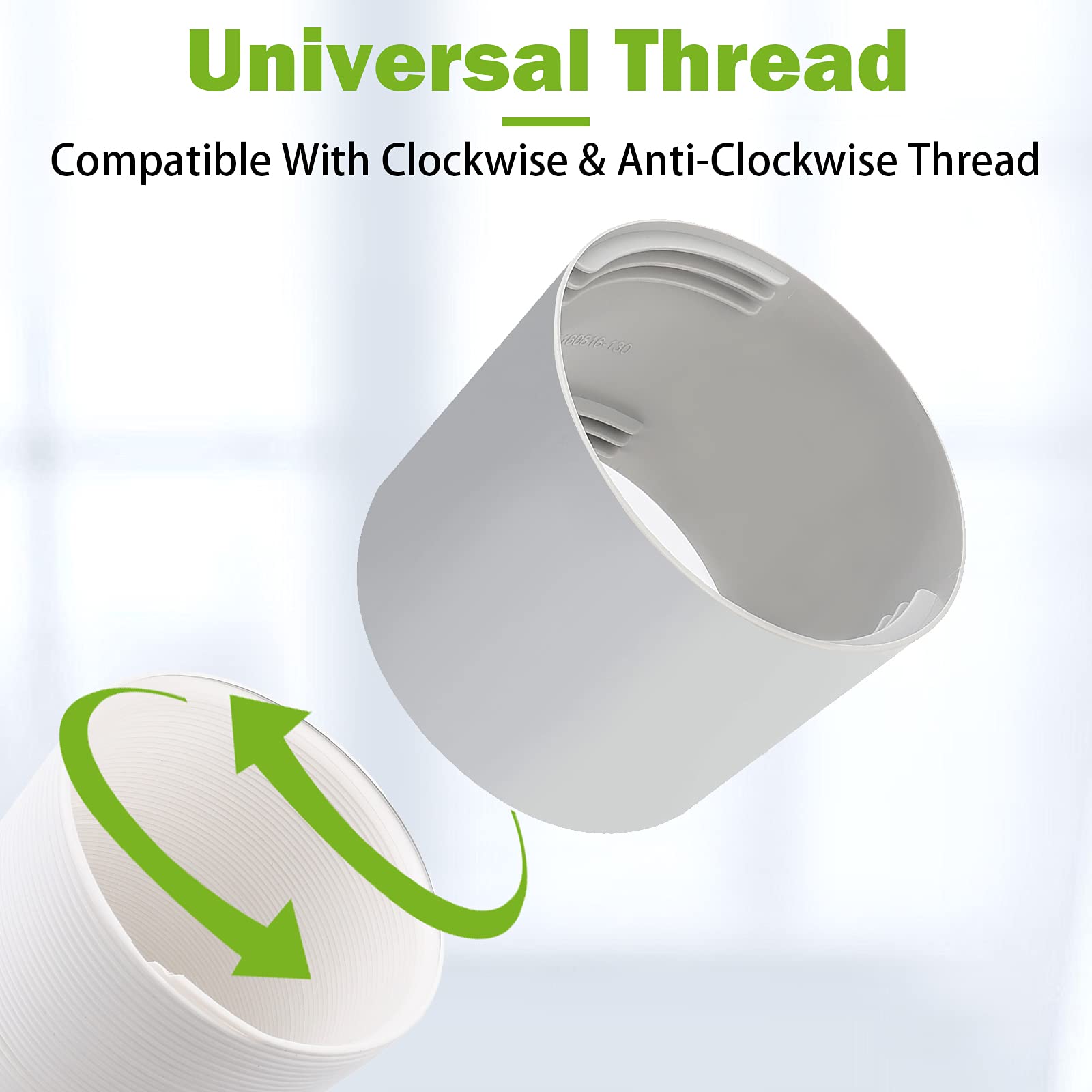 Portable AC Coupler 5.9 inch (150mm) Air Conditioner Accessories Exhaust Hose Coupler, Support Clockwise/Counter-Clockwise Thread, AC Hose Coupler Coupling Extension Connector