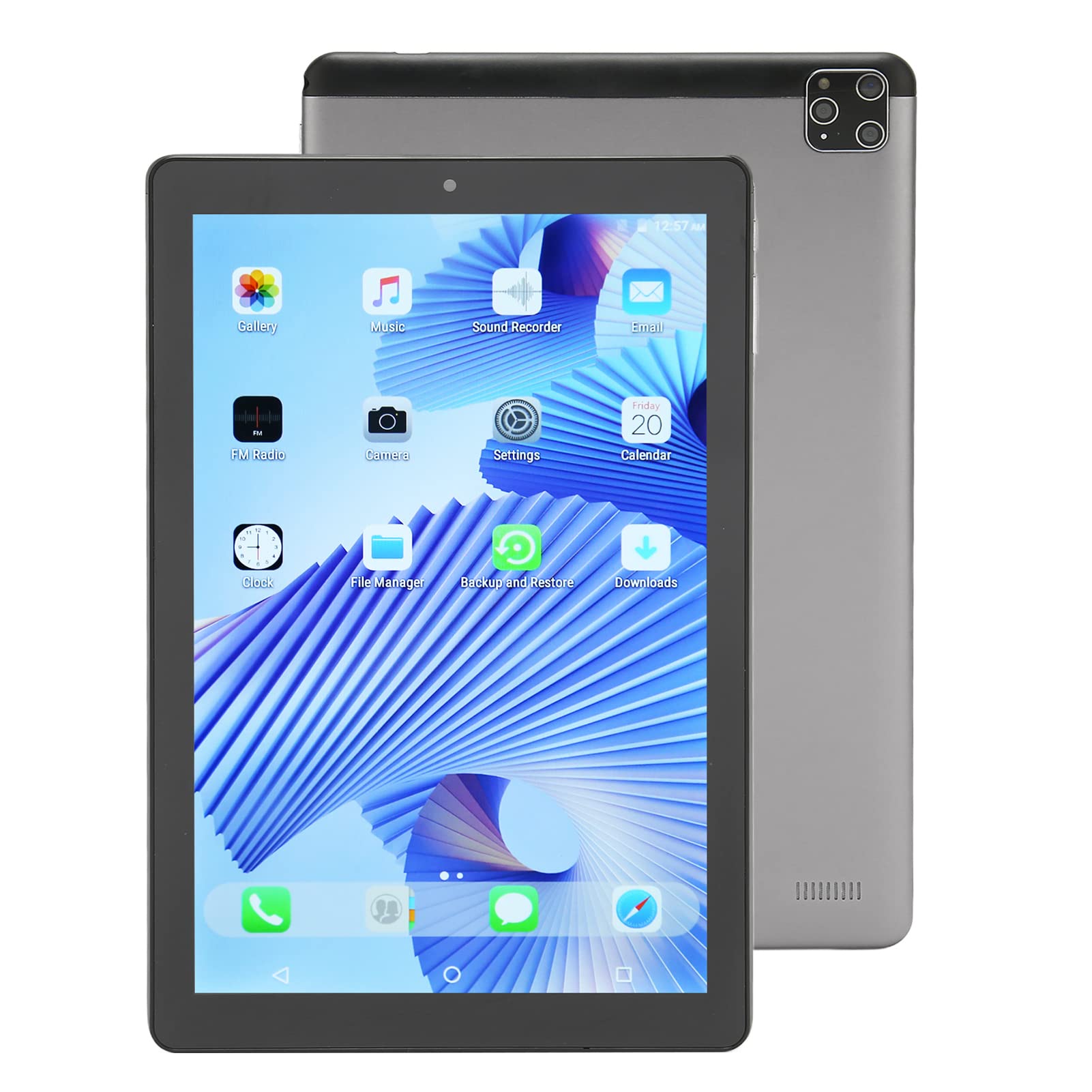 FOTABPYTI Gray Tablet, Reading Tablet 10.1 Inch 4GB RAM 64GB ROM for Study (US Plug)
