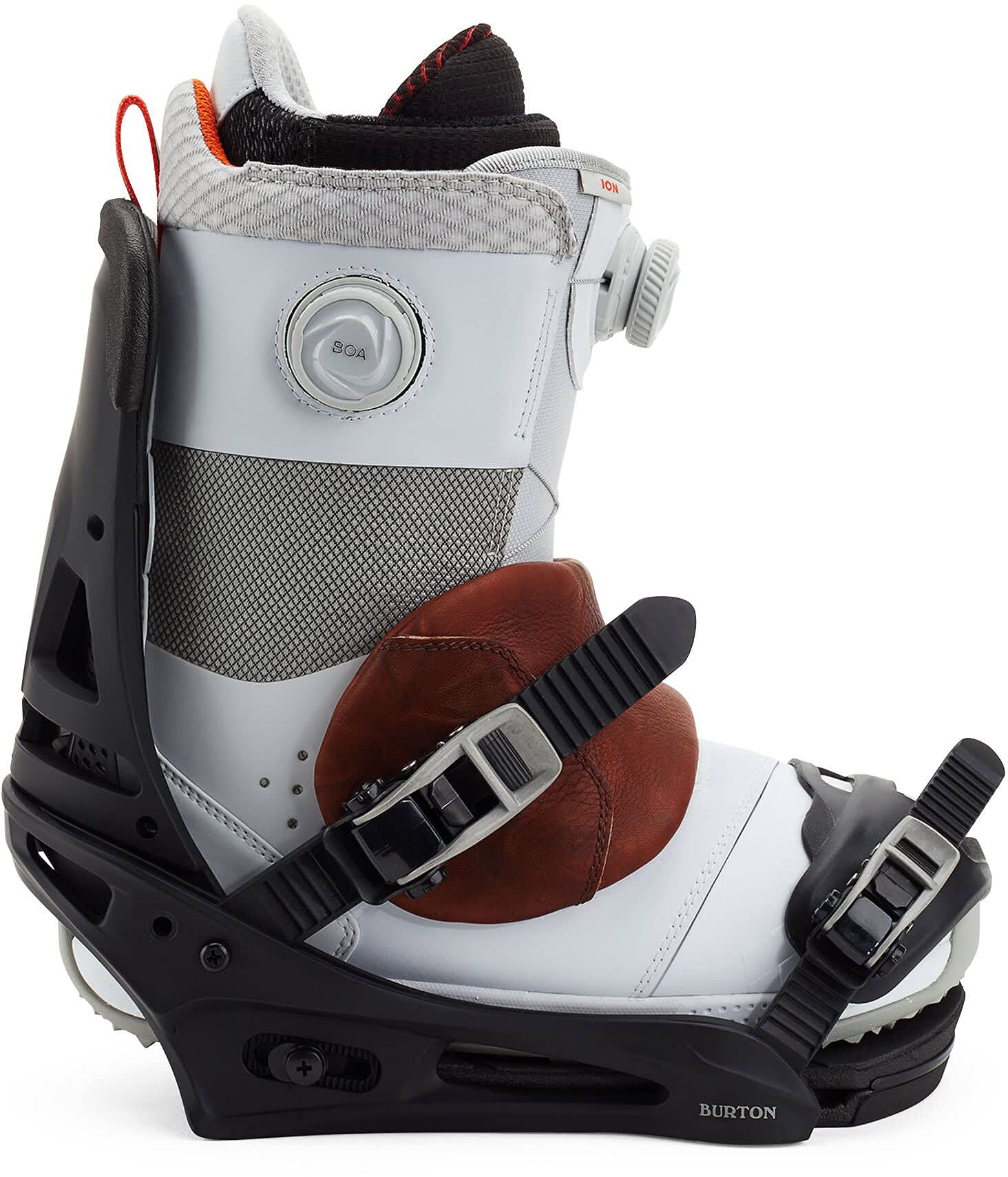 BURTON Malavita Mens Snowboard Bindings Sz L (10+) Marbled Leather